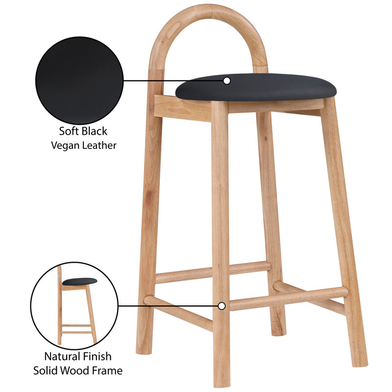 Latitude Run® Bartolomea Upholstered 27'' Counter Stool with Solid Wood ...
