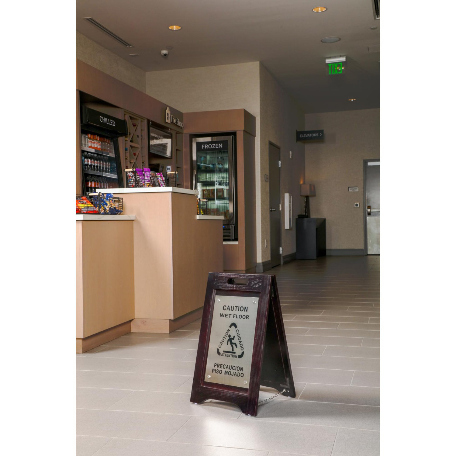 Orblue Premium Wooden Caution Wet Floor Sign – Bilingual W/Non-Skid ...