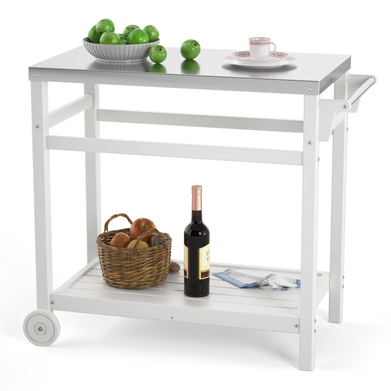 Polyfurniture Outdoor Prep Cart Dining Table For Pizza Oven, Patio ...