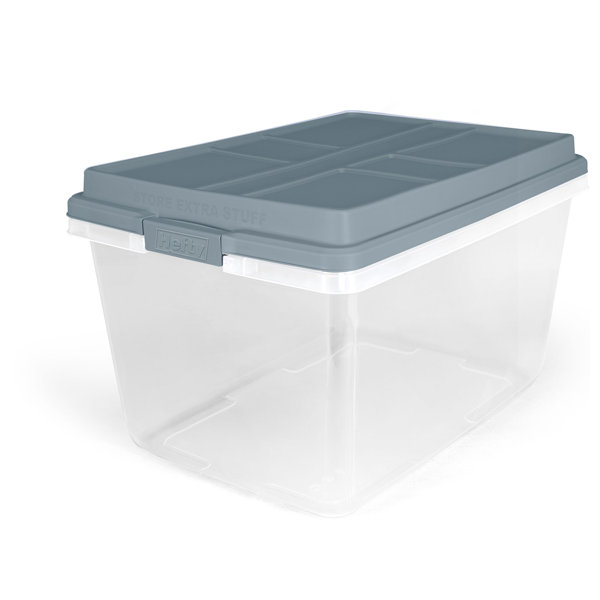 Hefty Hi-Rise Stackable Plastic Storage Container w/Lid, 6 Pack | Wayfair