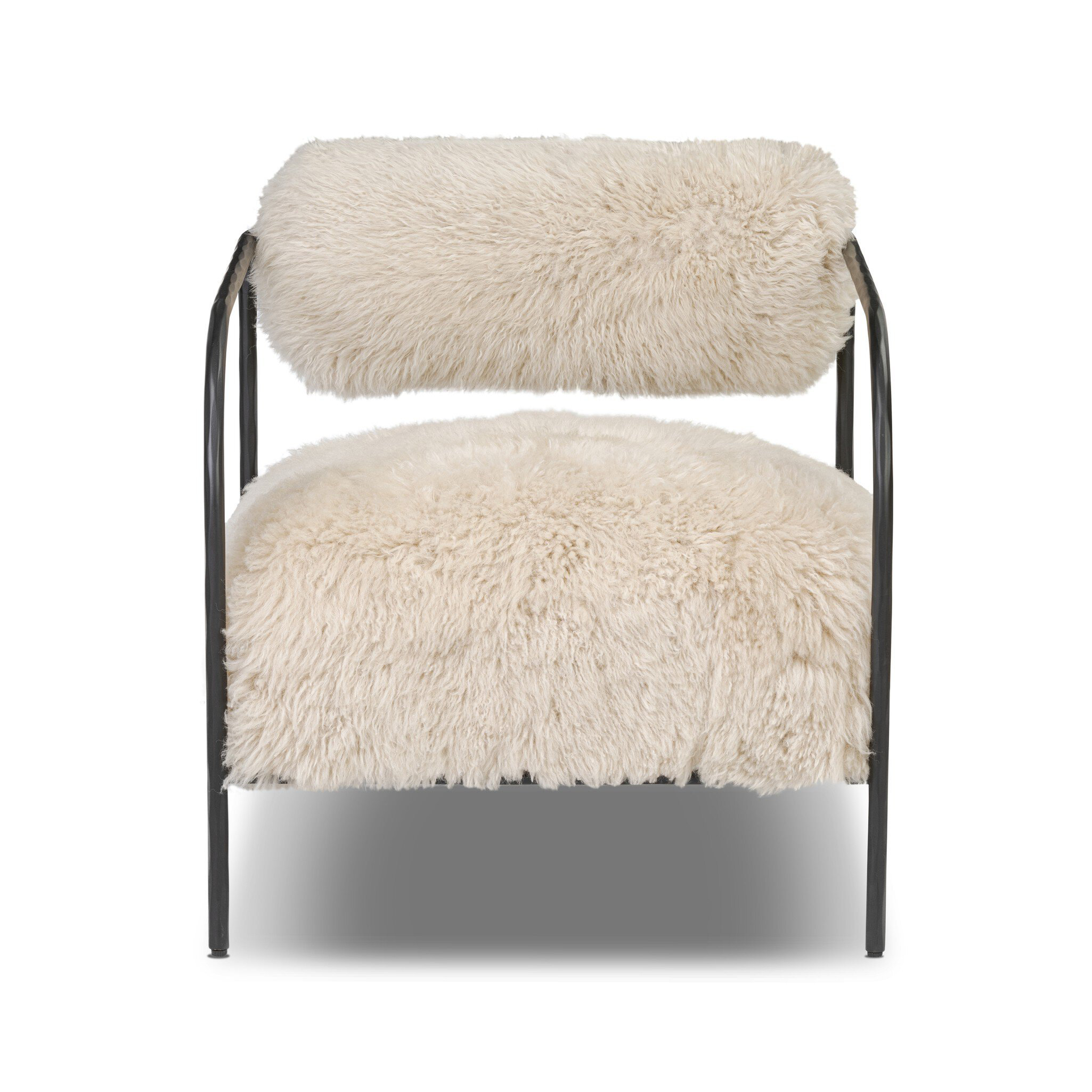 Everly Quinn Fenn Chair-Champagne Mongolian Fur | Wayfair