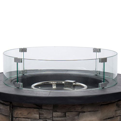 Latitude Run® 24" x 24" Tempered Glass Wind Fire Pit Flame Guard | Wayfair