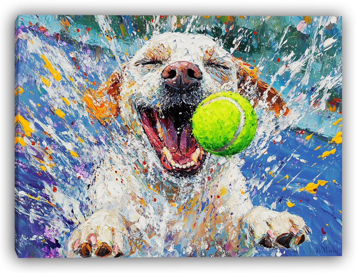 Red Barrel Studio® Fetch Frenzy – Splashing Joy with Tennis Ball | Wayfair