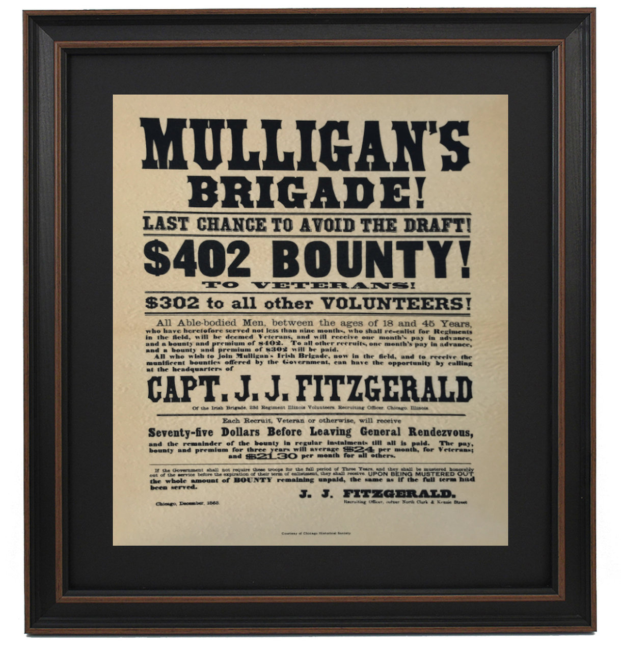 Trinx Last Chance To Avoid The Draft, Civil War Broadside 1863 | Framed ...