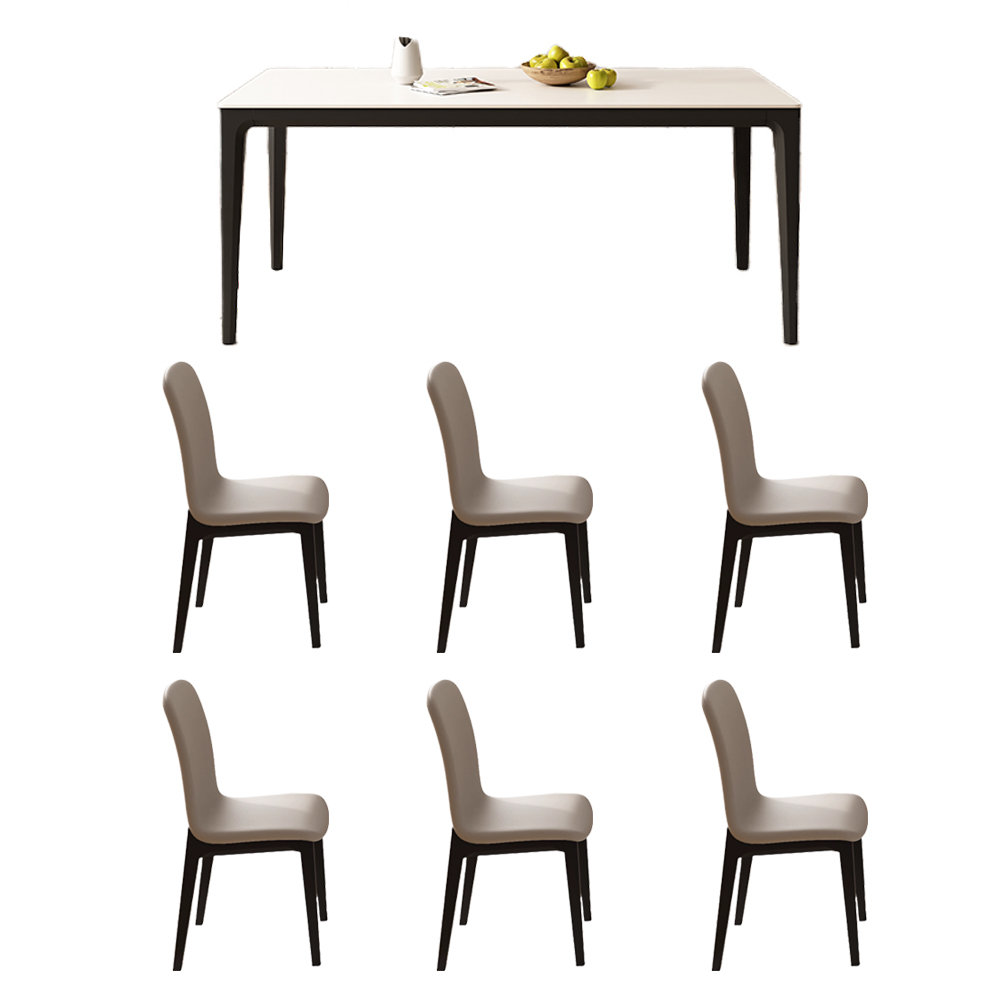Lee's luxury furniture Simple white dining table and chair set | Wayfair