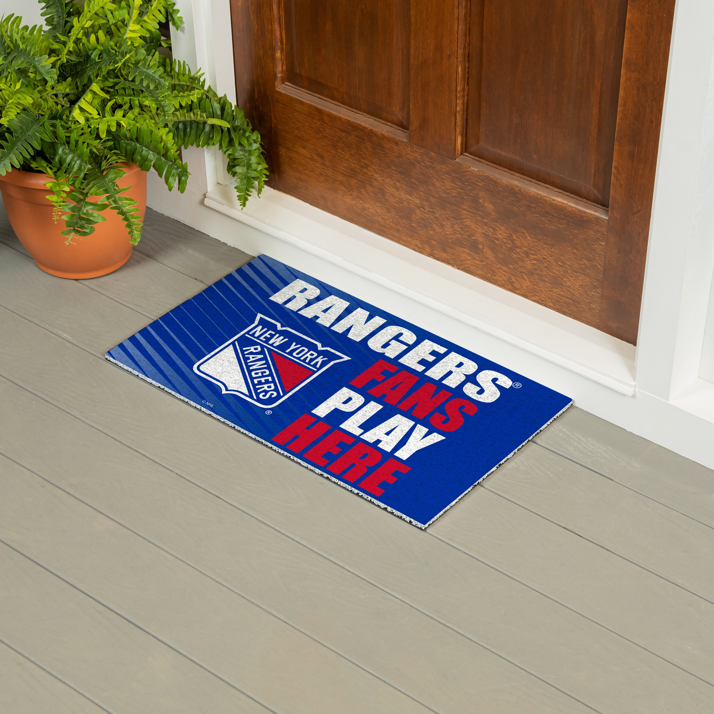 Wrought Studio™ New York Rangers Fan PVC Mat, 28"x16" | Wayfair