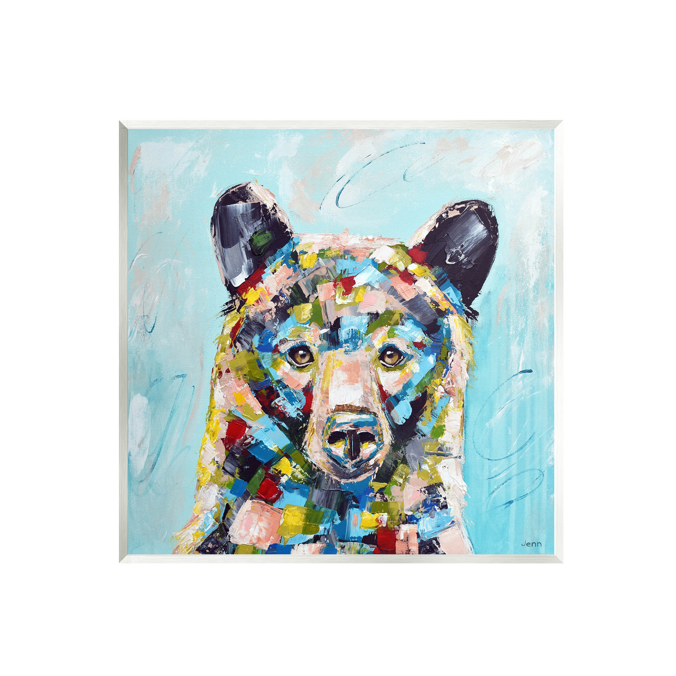 Millwood Pines Blue Toned Modern Bear Wall Plaque Art By Jen Seeley ...