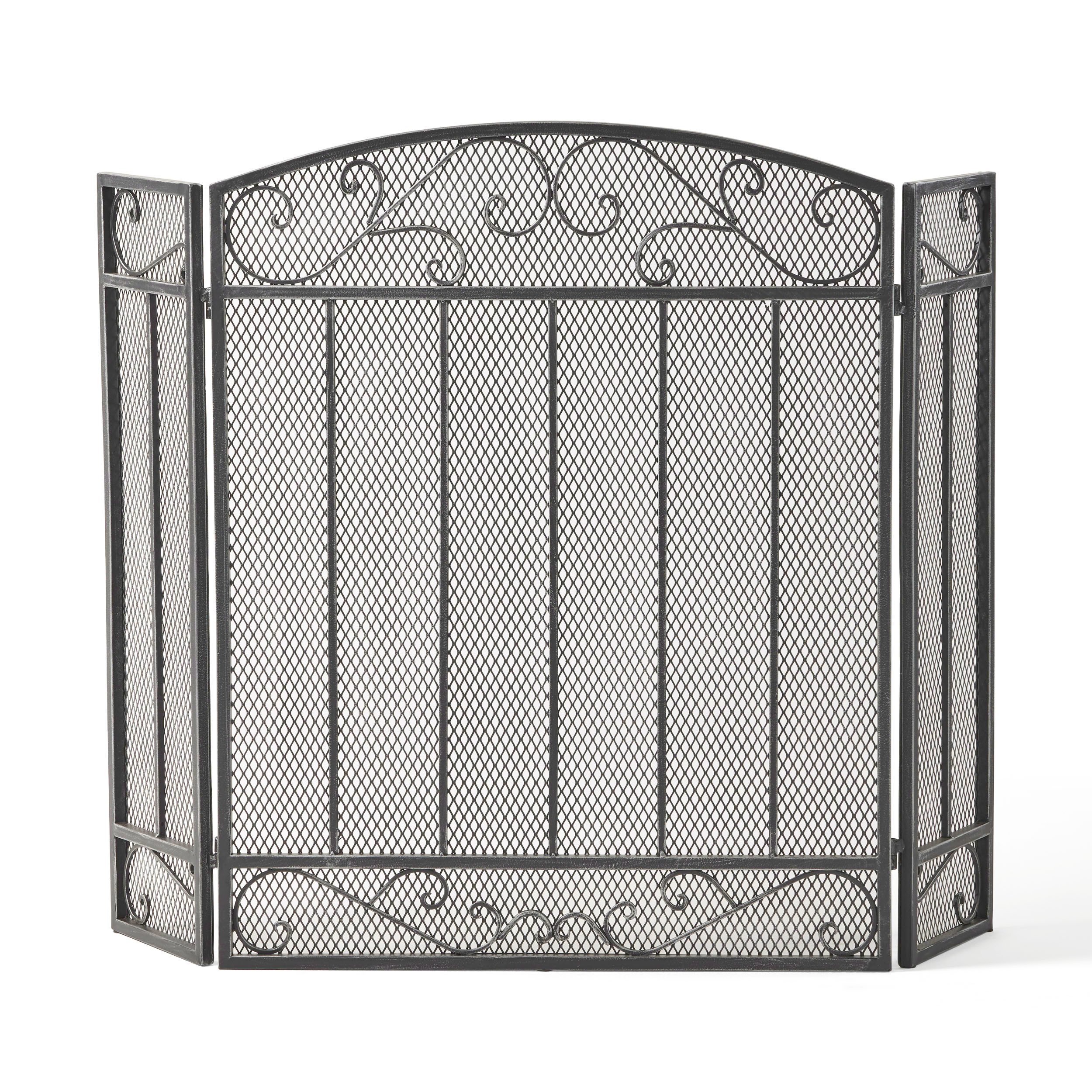 Everly Quinn Luxe Fireplace Screen – Sophisticated Spark Barrier for ...
