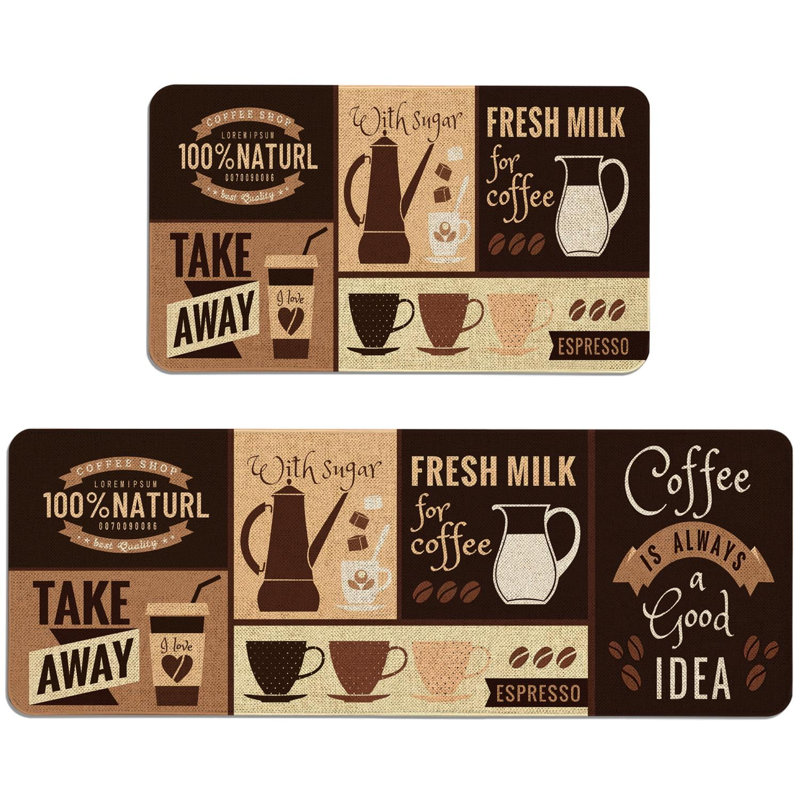 Rosalind Wheeler Farmhouse Decorative Kitchen Rug Sets 2 Piece | Wayfair