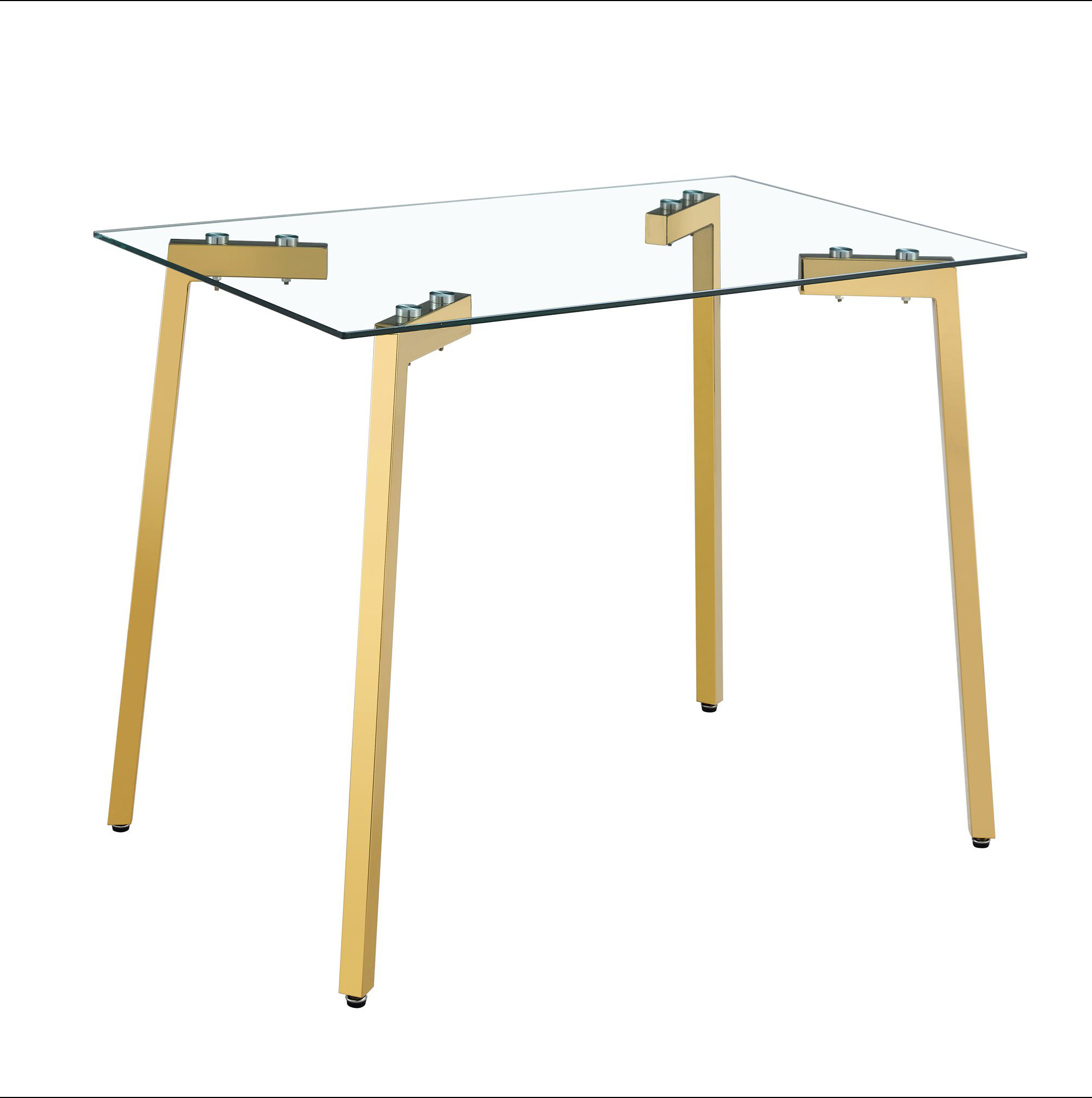 George Oliver Glass Dining Table Transparent, 130*80* 8MM CHORMED LEG ...