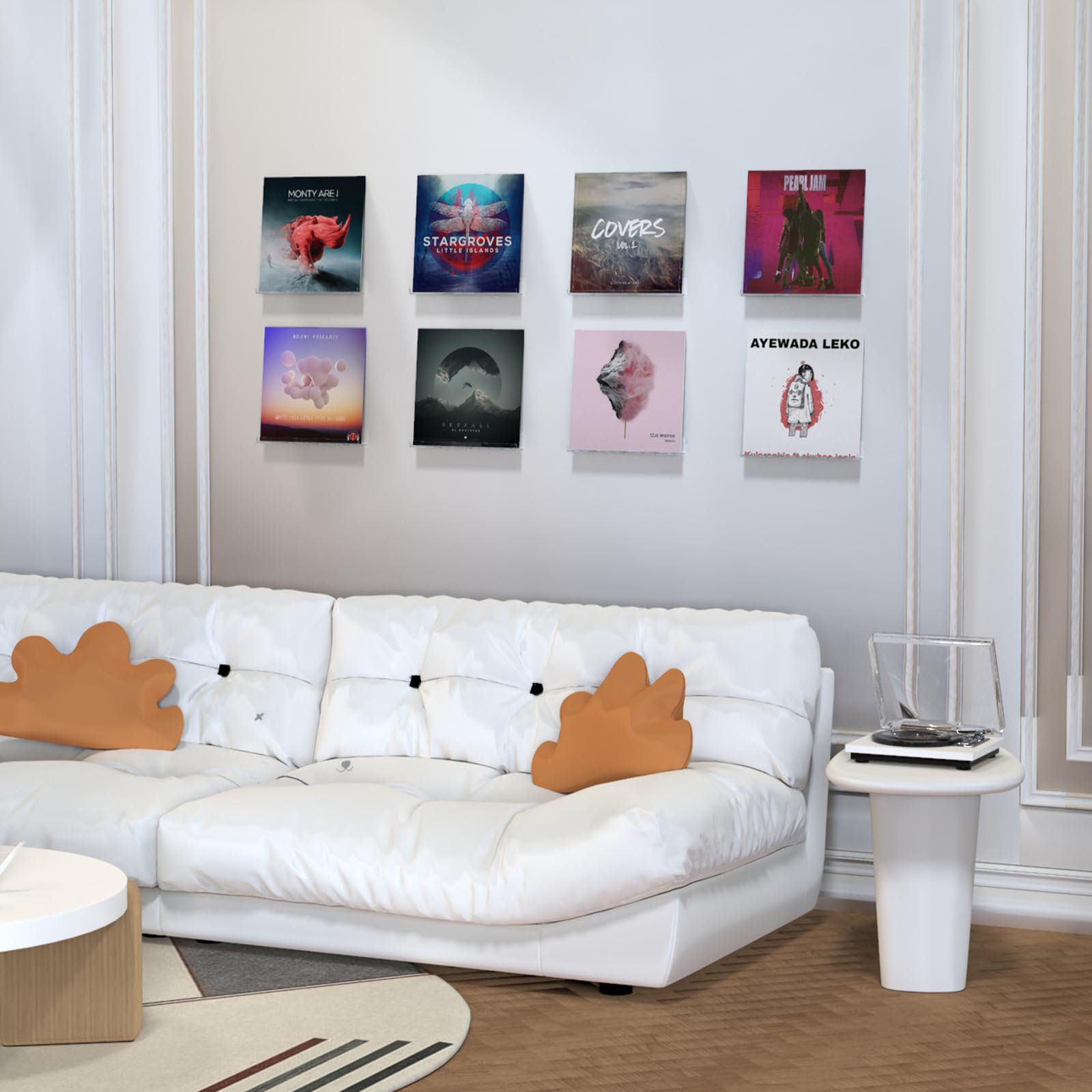 Corrigan Studio 8 Pack 12-inch Vinyl Record Wall Mount,Clear Acrylic ...