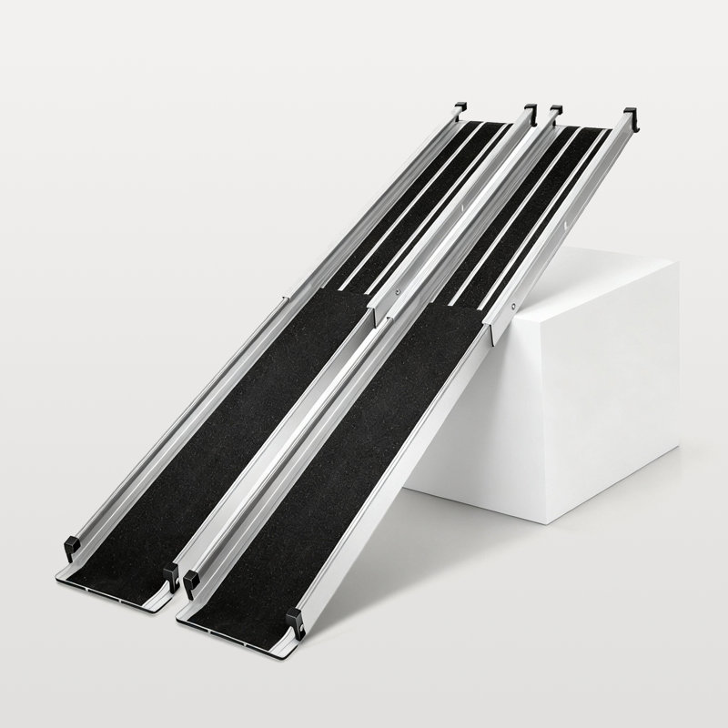 MoNiBloom Adjustable Wheelchair Ramp, Non-Slip Aluminum Telescoping ...