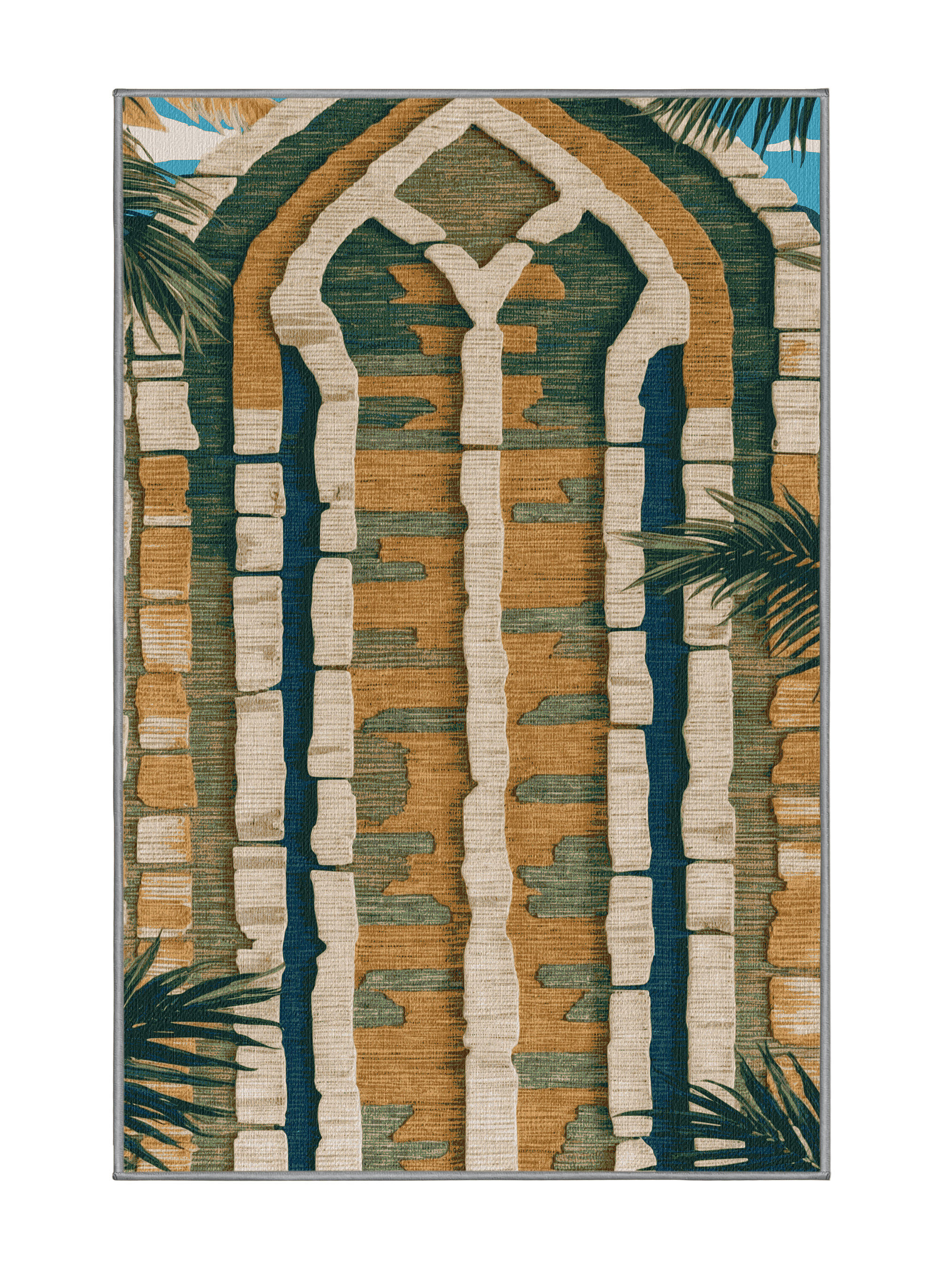 Bayou Breeze Washable Natural Arches Hawaiian Area Rug | Wayfair