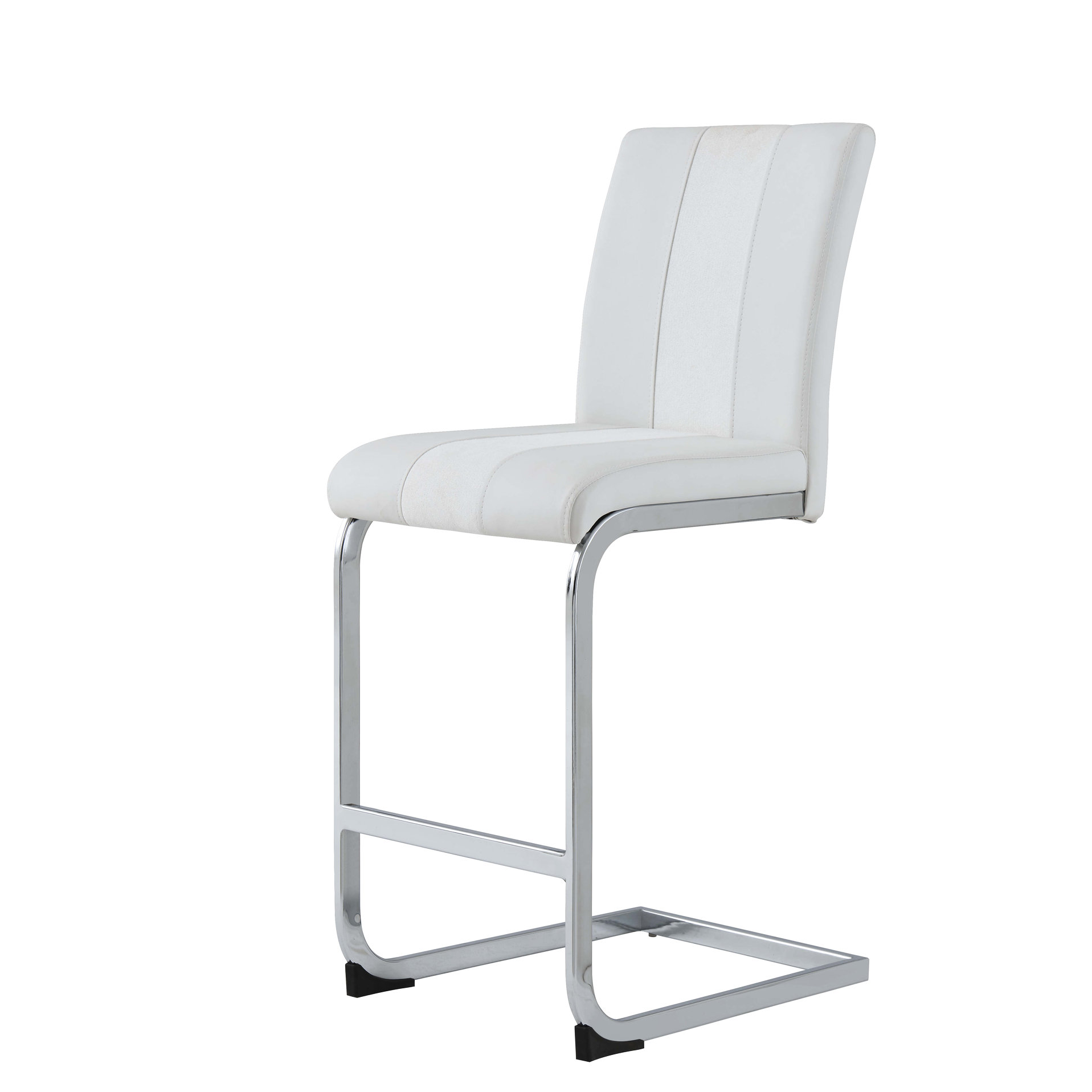 Orren Ellis White Bar Stools Kit Of 4 - L Shape Legs, Metal Footrest ...