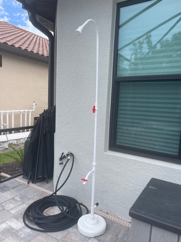 Beniar Tube Style 7 Foot Poolside Shower, Adjustable Head & Foot Tap ...
