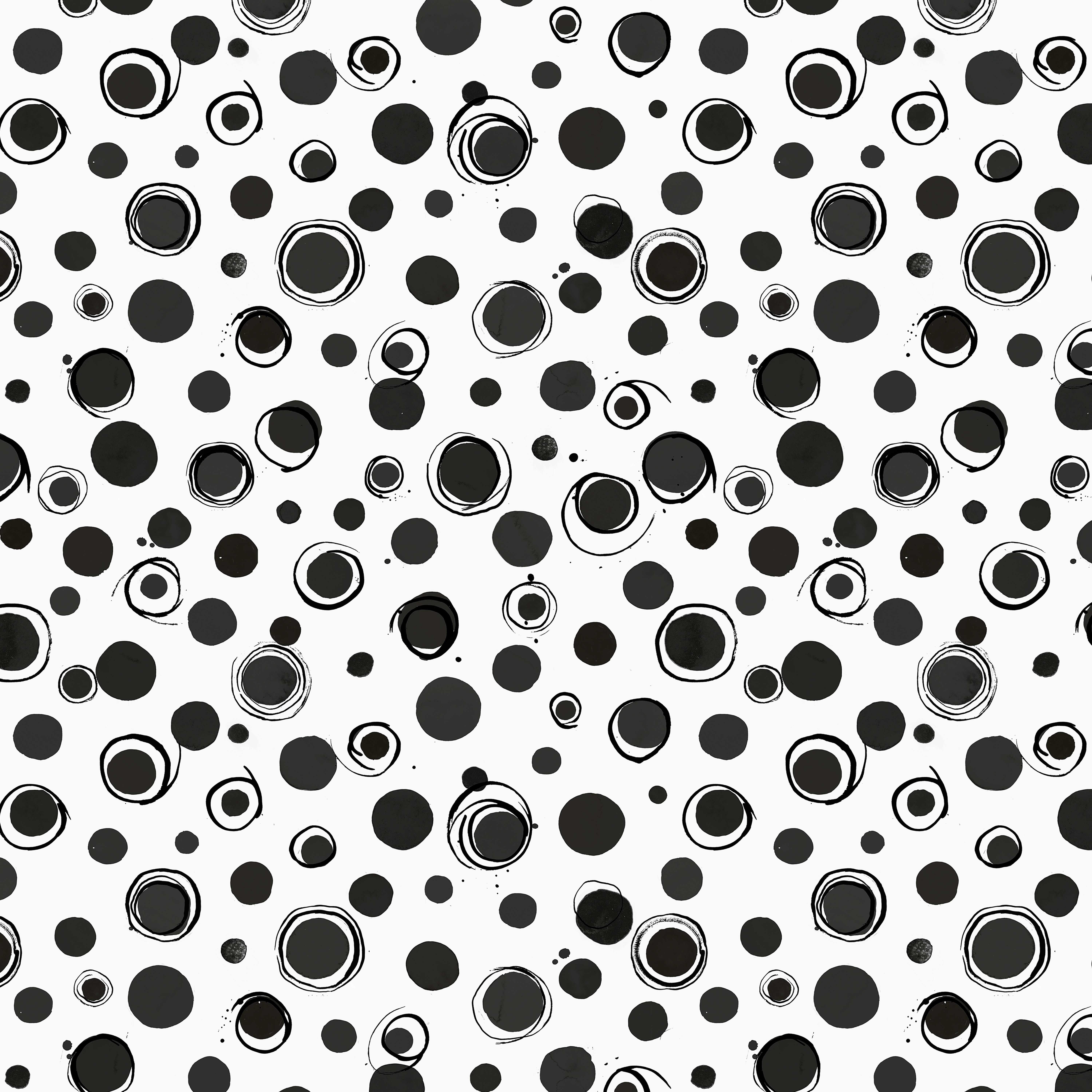 Wrought Studio™ Adur Ninola Design Polka Dots Bw by - Wrapped Canvas ...