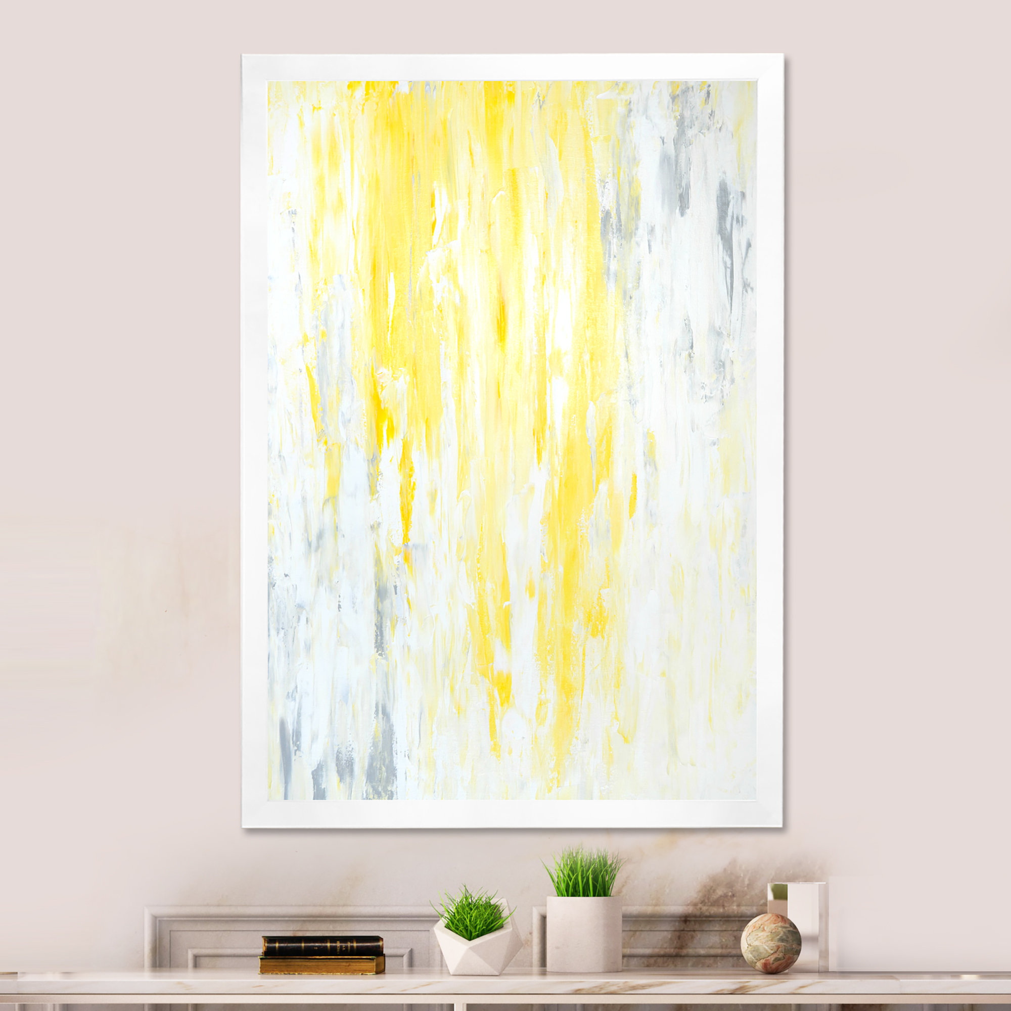 Wrought Studio Grey And Yellow Abstract Art Gray And Yellow Abstract ...