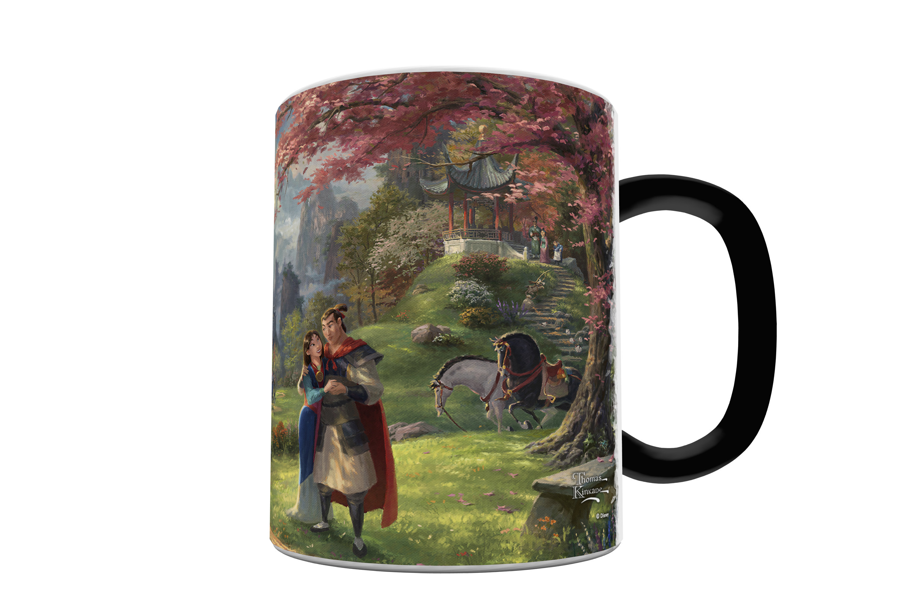 Morphing Mugs Verres à changement de chaleur Thomas Kinkade Disney Mulan Blossoms of Love ...