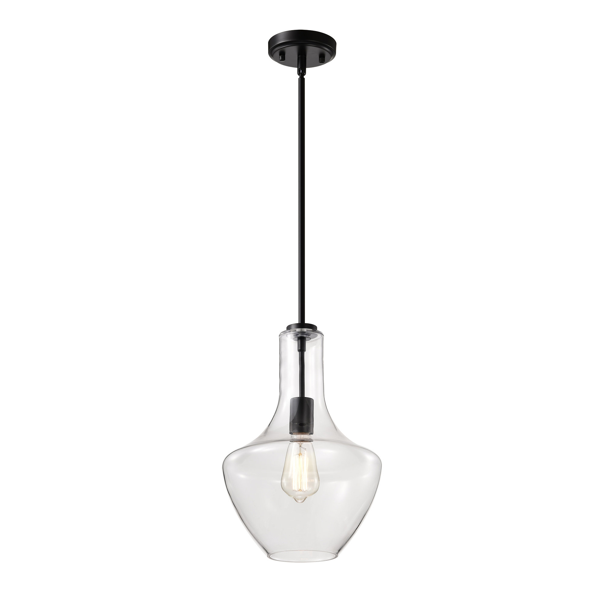 Breakwater Bay Raith 1 - Light Matte Black Shaded Pendant | Wayfair