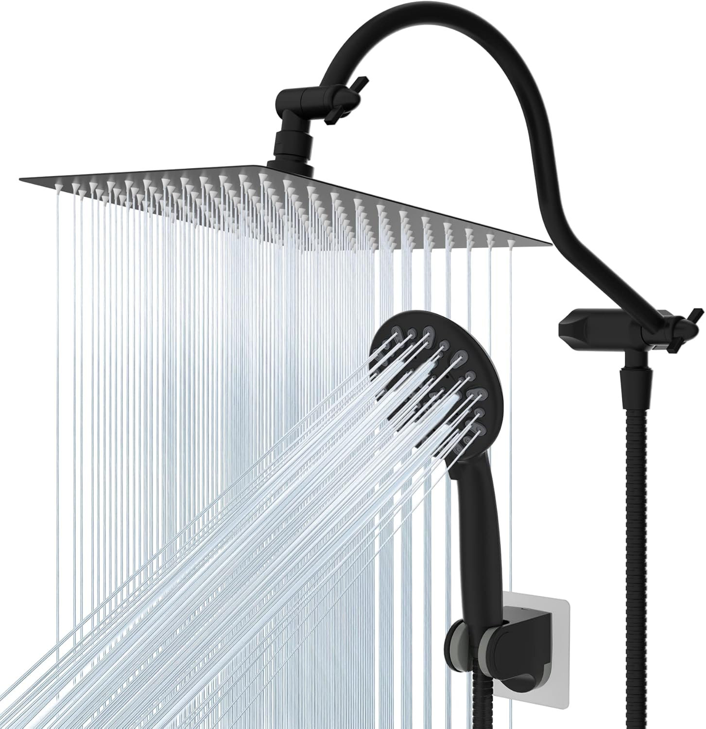 FETLOD All Metal High Pressure Rainfall 10 Inch Shower Head/Handheld ...