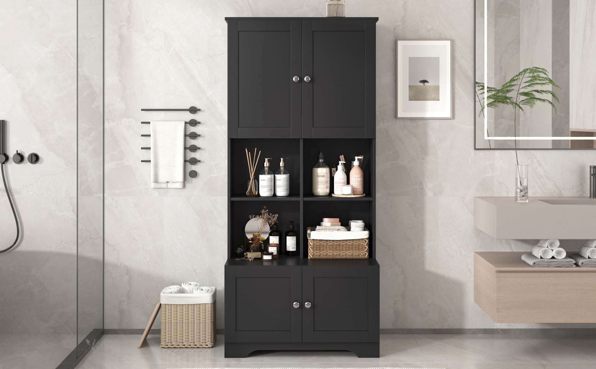 Red Barrel Studio® Armoire de rangement haute et large pour plancher de ...