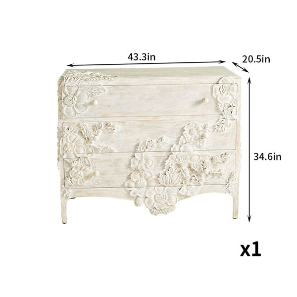 Atta Avenue French Style Light Luxury Accent Cabinet Solid Wood Accent ...