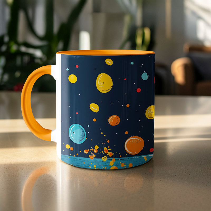 East Urban Home Kids Drawing Style 11oz Accent Mug – White Ceramic ...