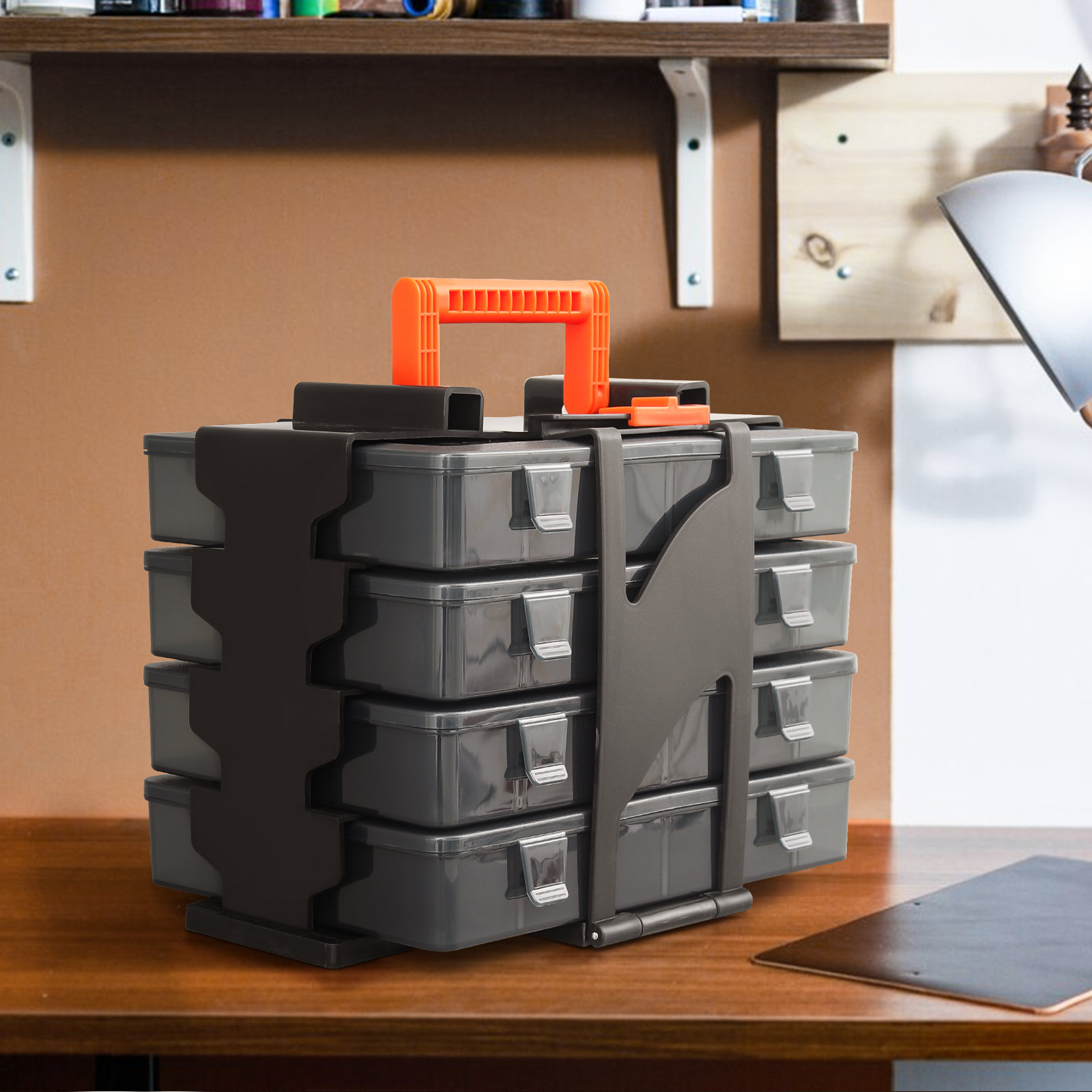 Rebrilliant 4-In-1 Clear Plastic Grid Storage Box Set With 18 ...