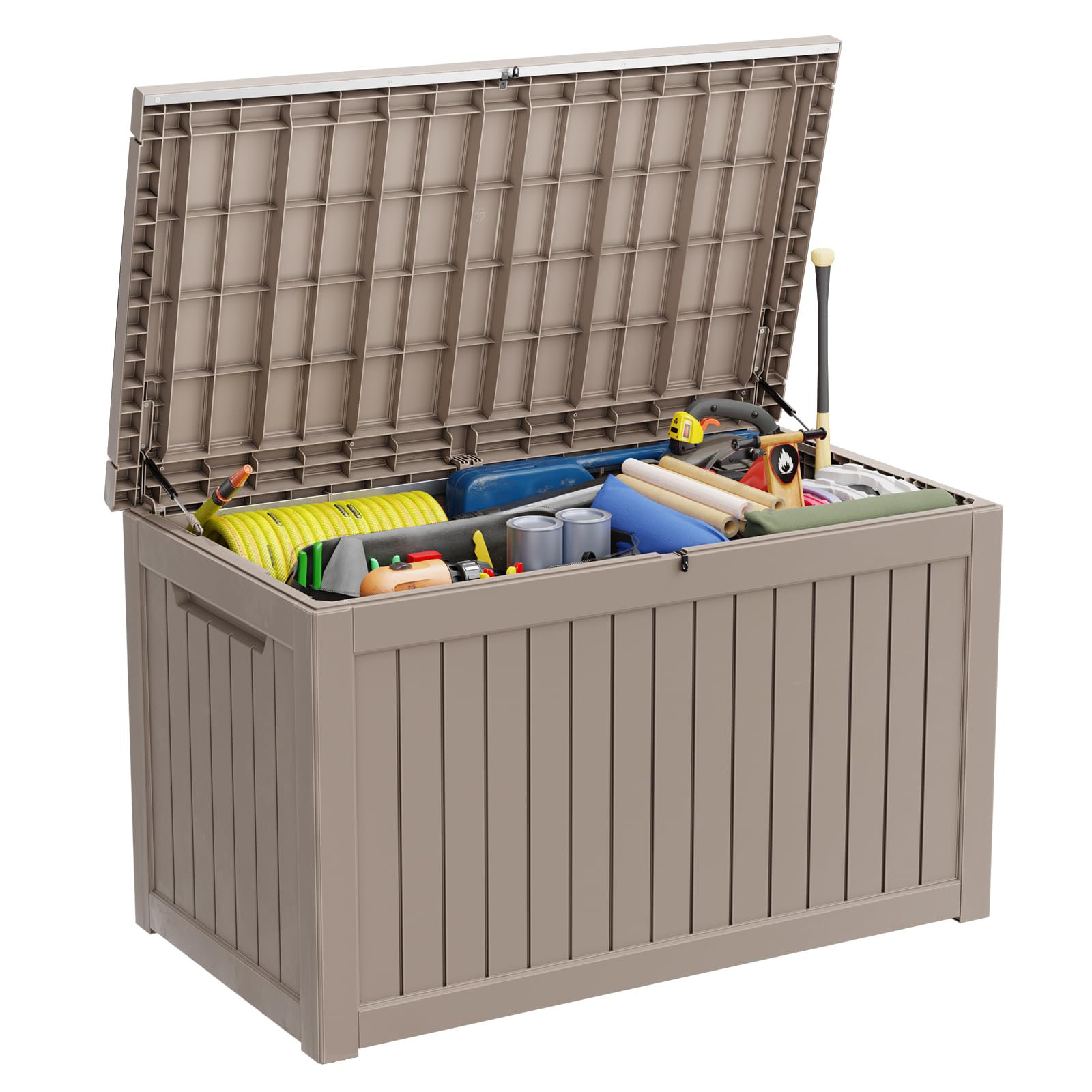 Deck box Deck Box 230 Gallons Gallon Water Resistant Resin Lockable ...