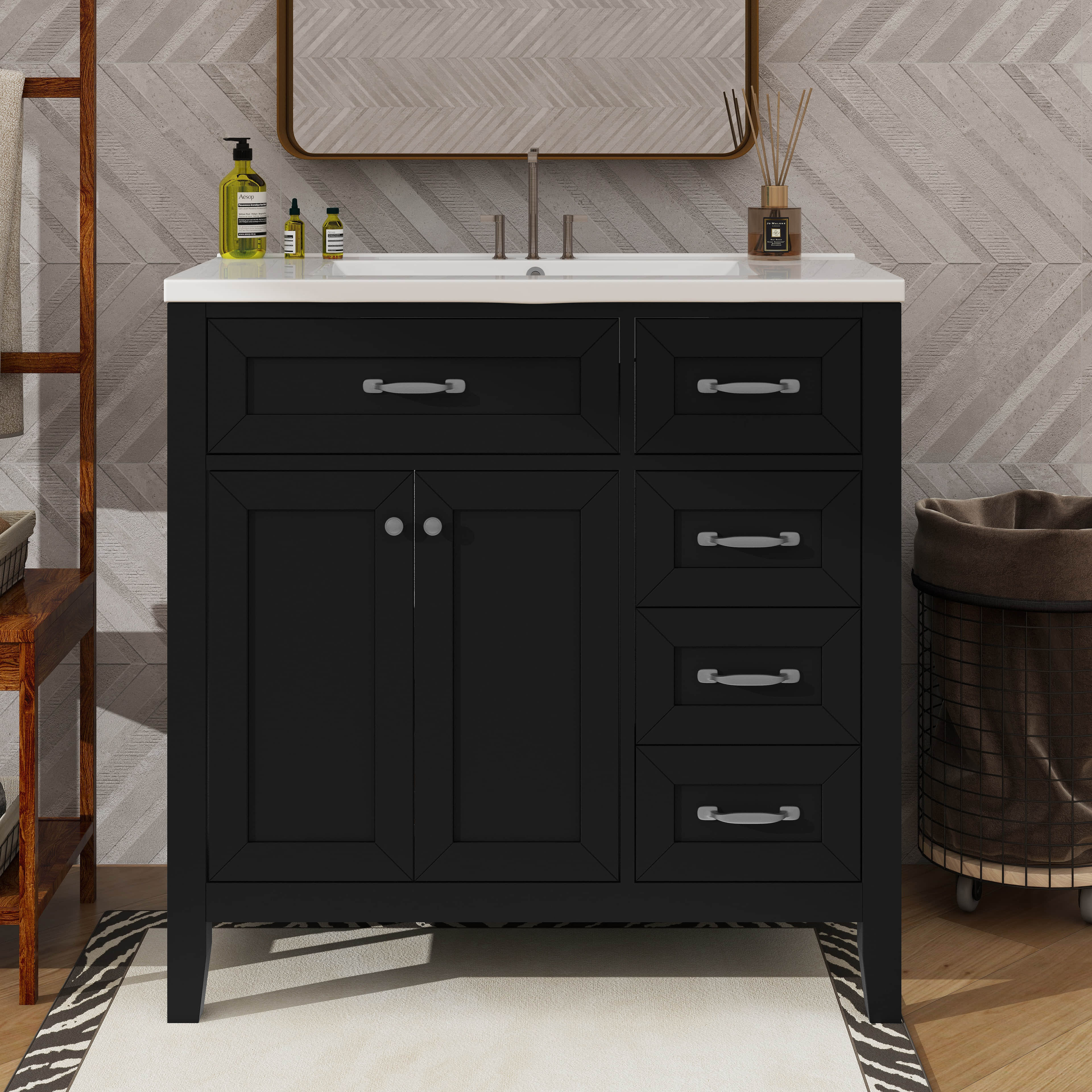 One Allium Way 36 Inch Sinkless Bathroom Vanity Just Cabinet Base With ...