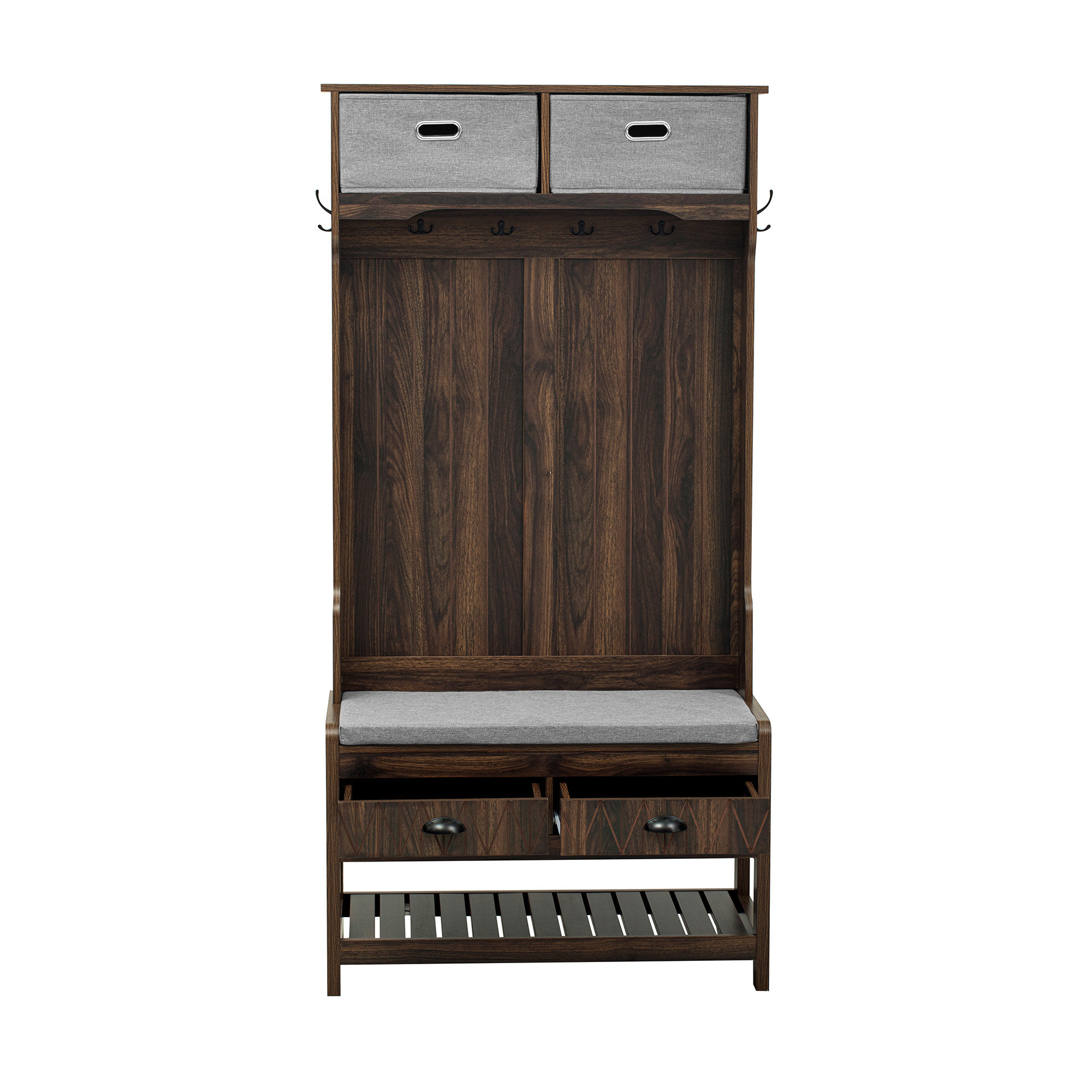 Ophelia & Co. U-Can Hall Tree With 6 Hooks And Hinged Lid | Wayfair