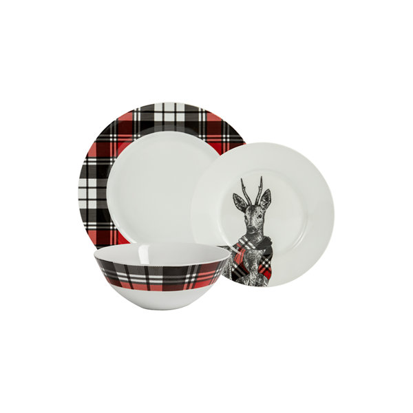 Millwood Pines 12-Piece Dinnerware Set, Plates, Dishes, Bowls, Service ...