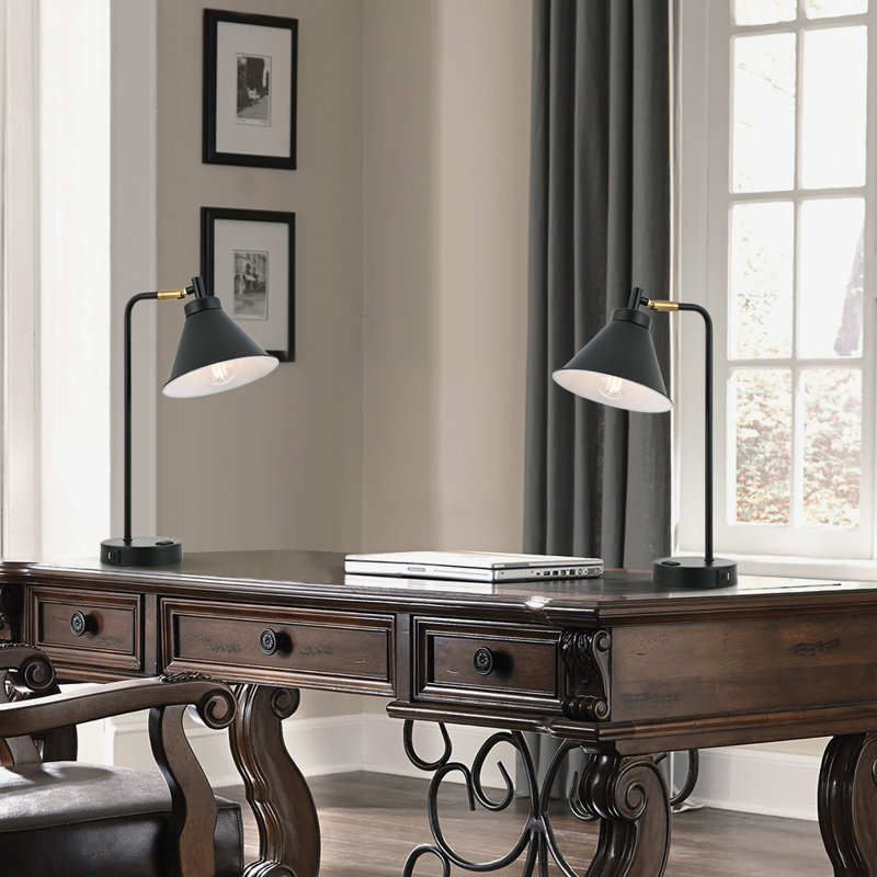 Latitude Run® Touch Dimmable USB & Type-C & AC Outlet Industrial Metal ...