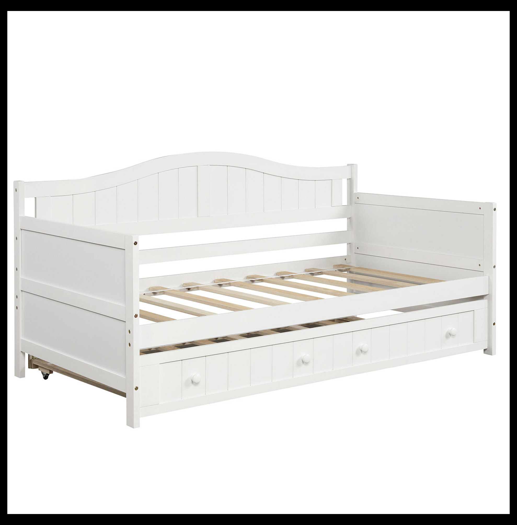 Rosalind Wheeler Wooden Daybed with Trundle Bed, Sofa Bed for Bedroom ...