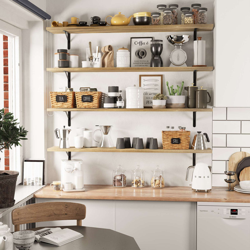 17 Stories Thenna 2 Piece Paulownia Floating Shelf | Wayfair