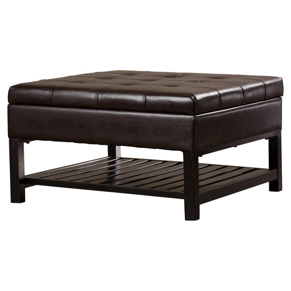 Alcott Hill® Dillonvale Vegan Leather Ottoman & Reviews | Wayfair