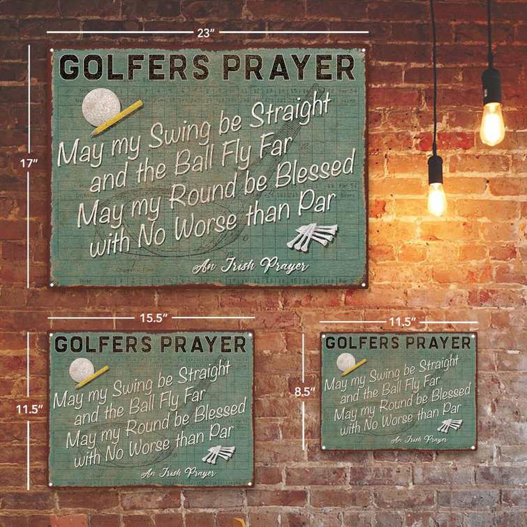 Trinx Golfers Prayer On Metal Print | Wayfair