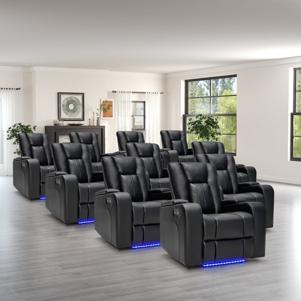 Wrought Studio 38'' Modern Upholstered Home Theater Power Recliner With ...