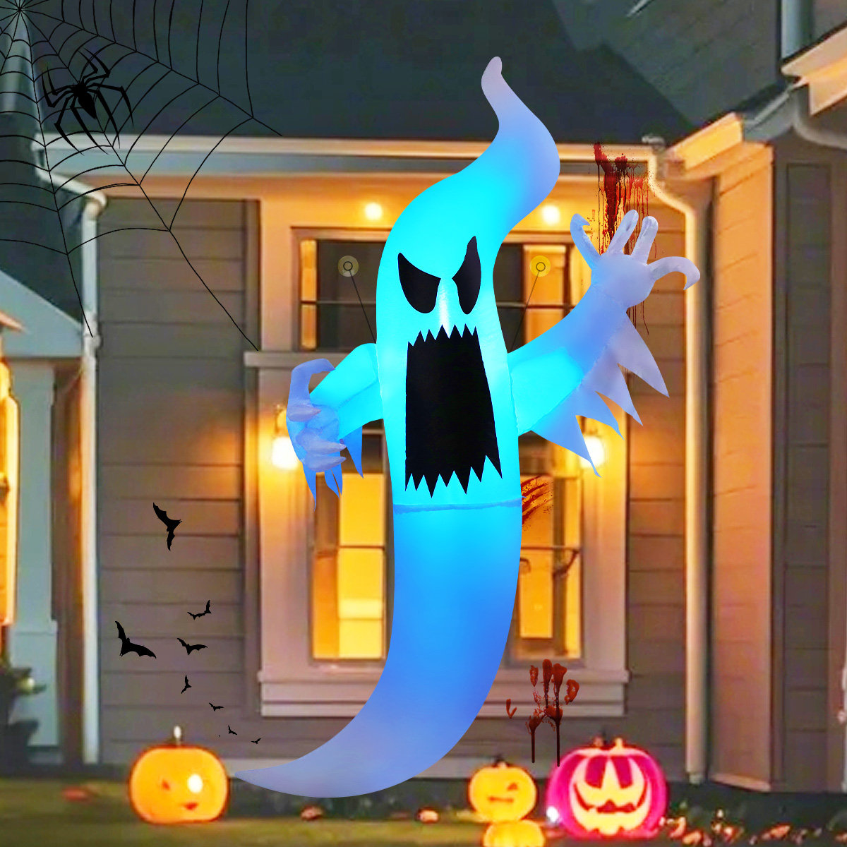 GOOSH Halloween Inflatable 6 FT Hanging Ghost Halloween Decorations ...