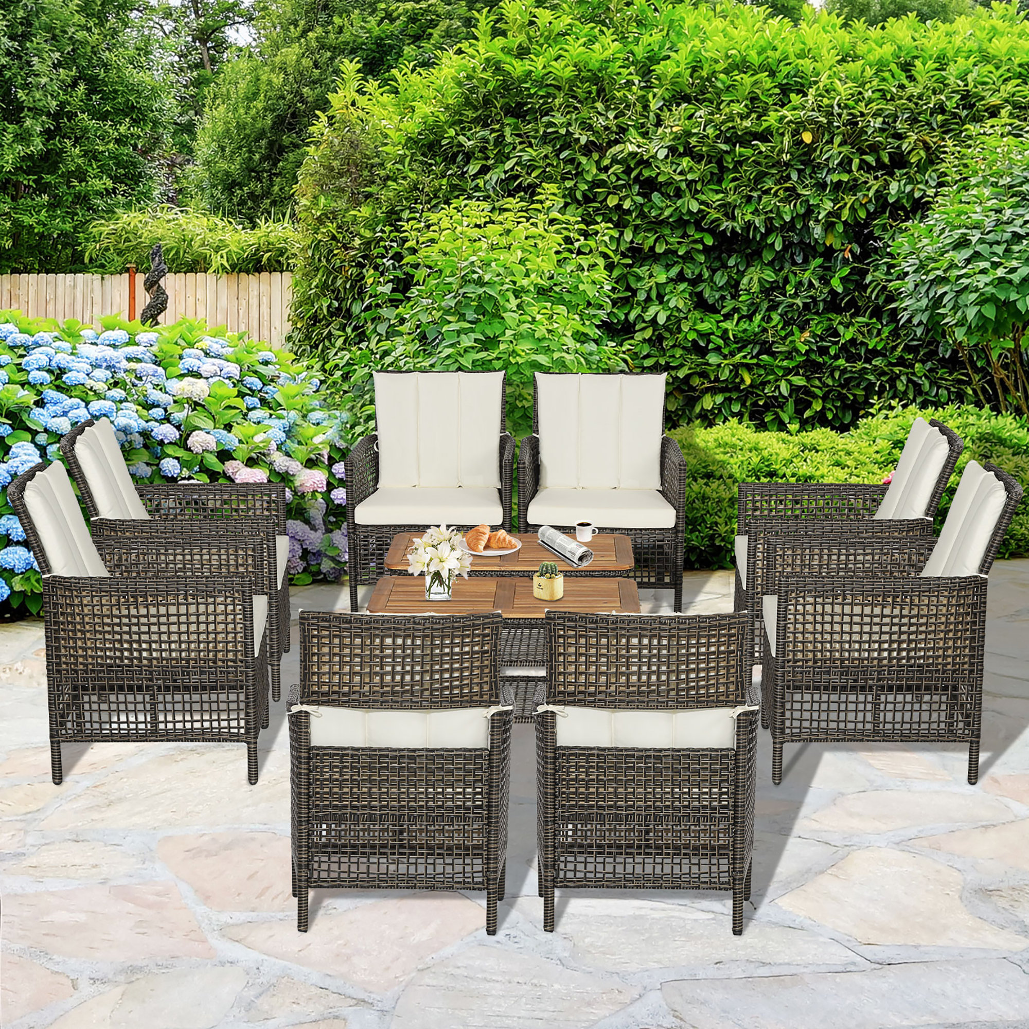 Latitude Run® 8 - Person Outdoor Seating Group with Cushions | Wayfair