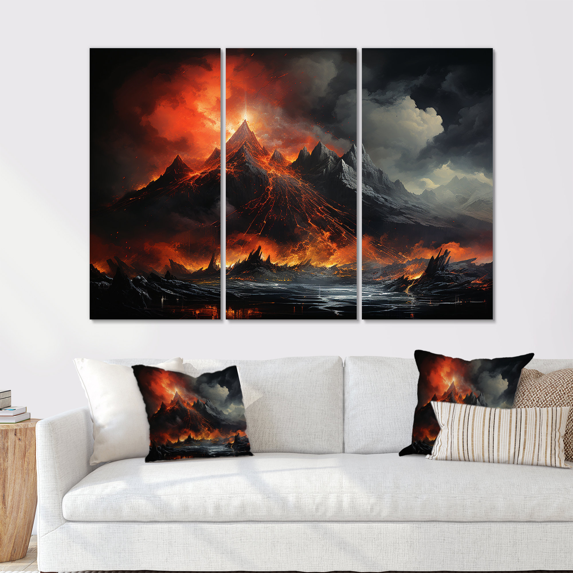 Millwood Pines Volcano Volcanic Explosion V - Volcano Canvas Art Set ...