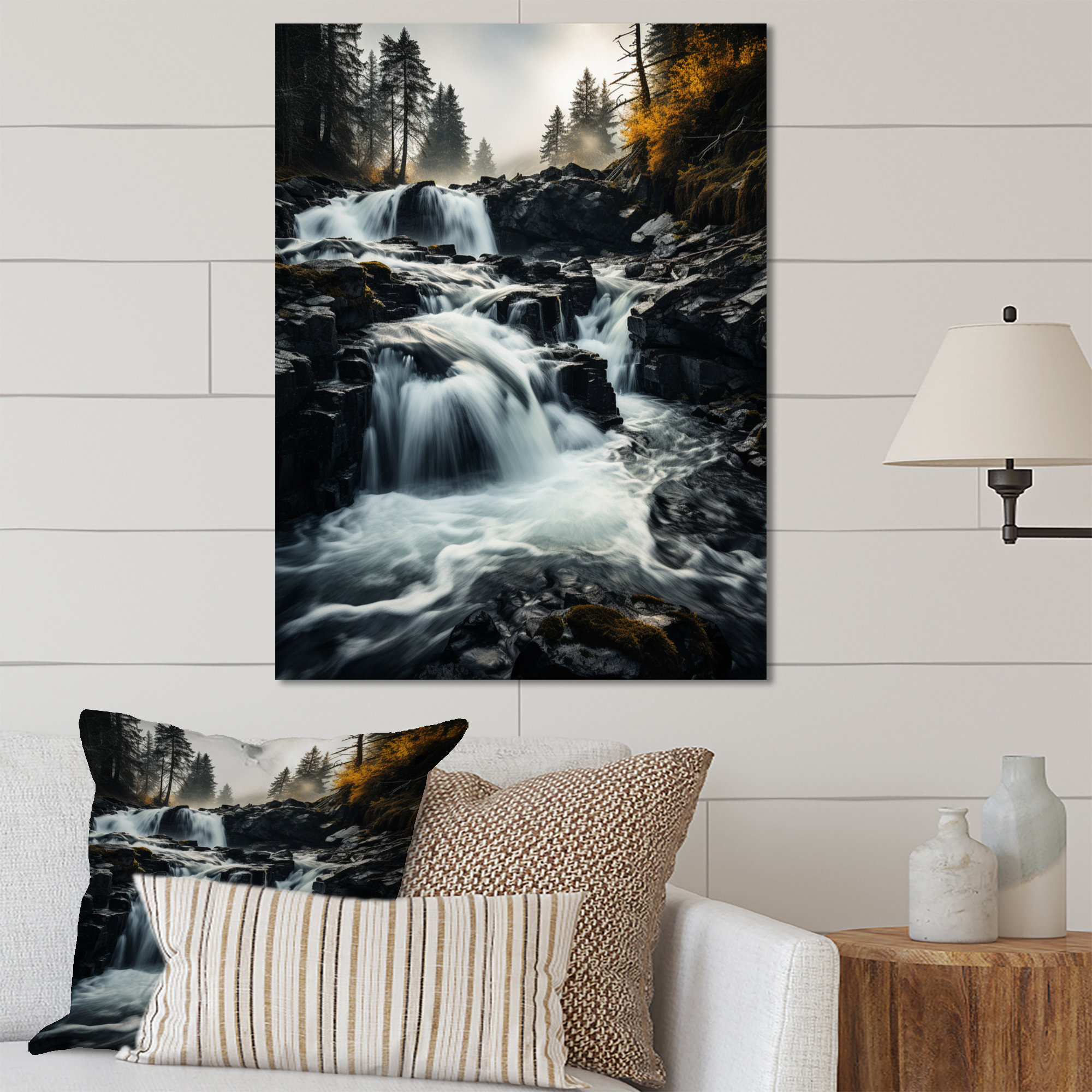 Millwood Pines Waterfall Dancing Cascades II - Landscapes Metal Wall ...