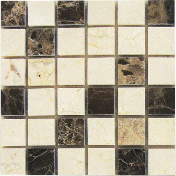 Nesttile Crema Marfil Polished 12" x 12" Marble Grid Mosaic Tile | Wayfair