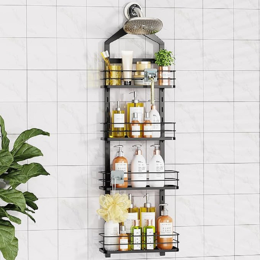 Rebrilliant 4 Tier Height-Adjustable Shower Caddy Hanging Anti-Swing ...