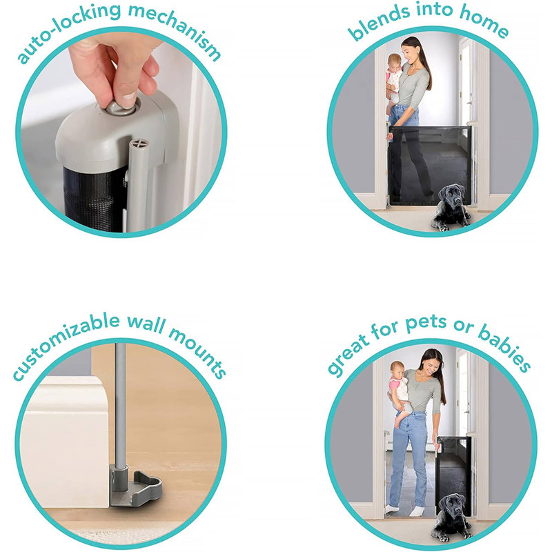 Ingenuity Summer Infant Tuck Away Mesh Stairway Pet & Baby Gate with ...