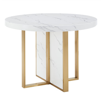 Kingstown Home Roman Round Marble Dining Table & Reviews | Wayfair