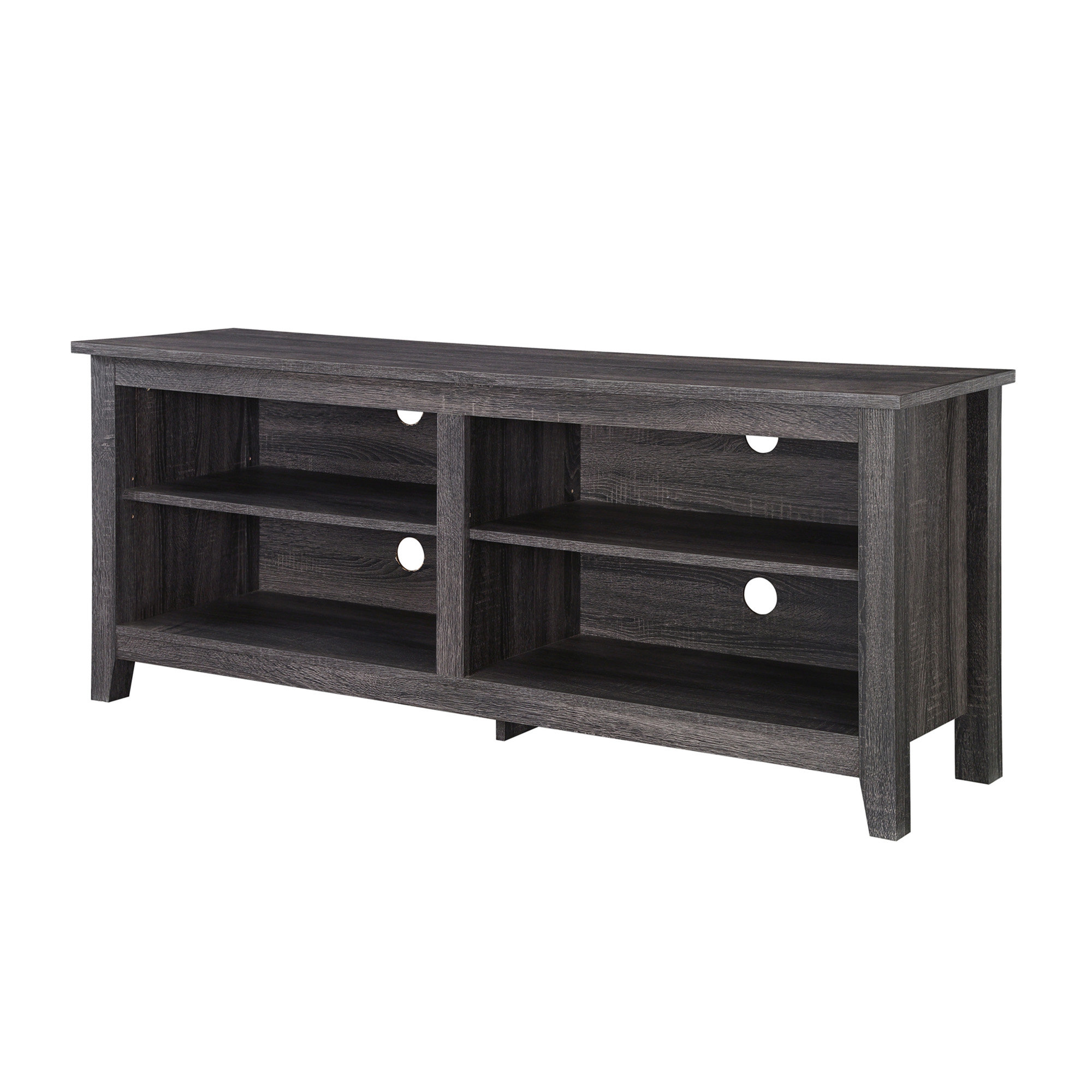17 Stories Classic Open-Storage TV Stand For Tvs Up To 65 - Charcoal ...