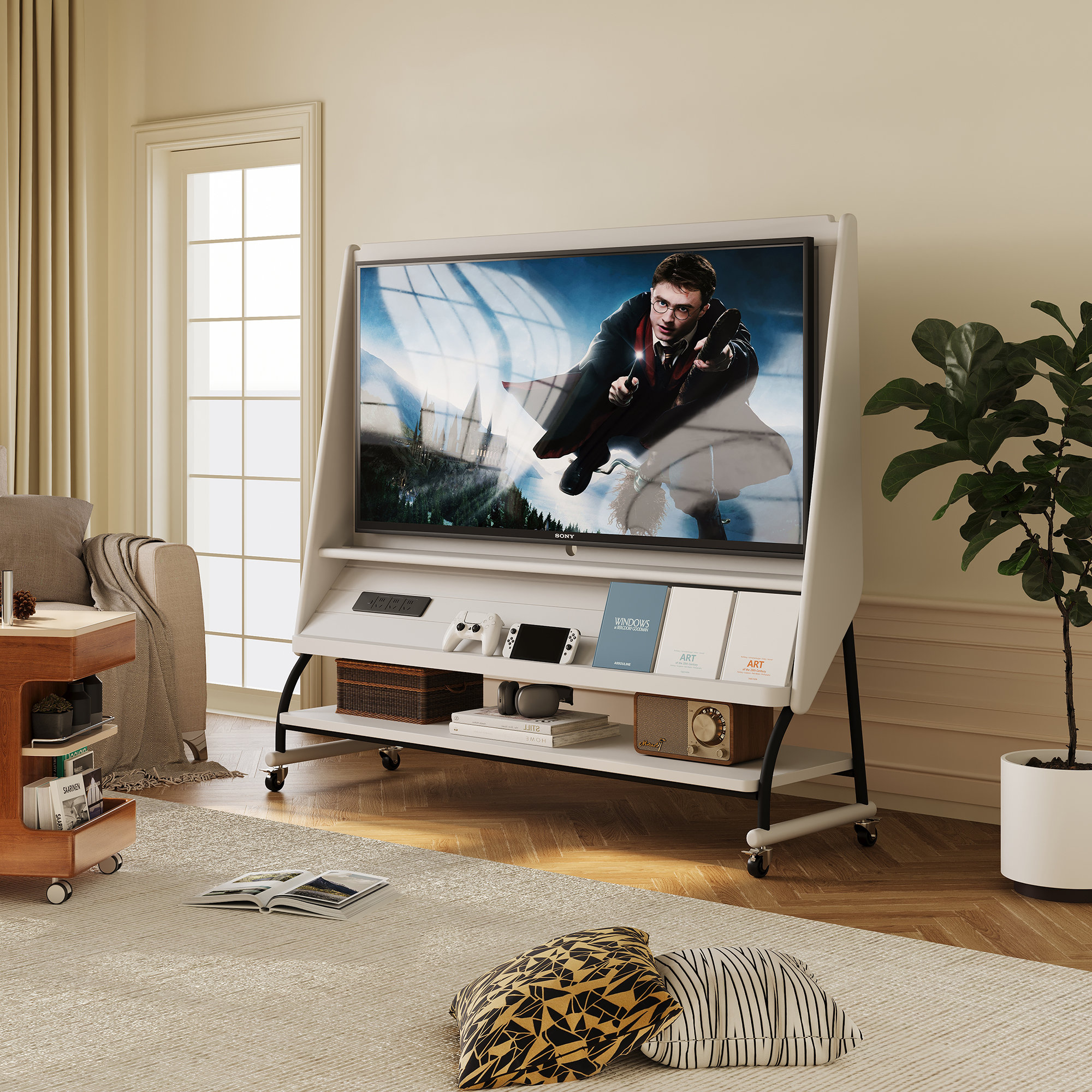 Wildon Home® Wooden Movable TV Cabinet For Living Room And Bedroom ...