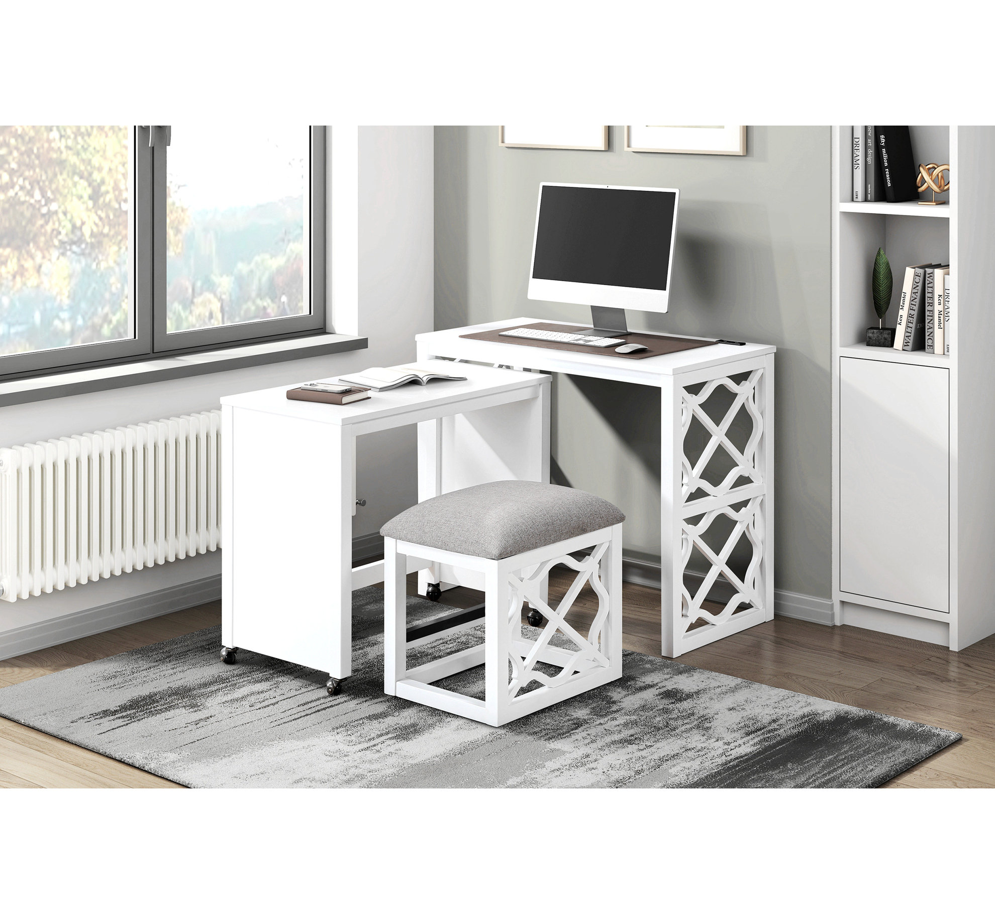 Lark Manor™ 3-piece Pack Desks With Stool Set | Wayfair