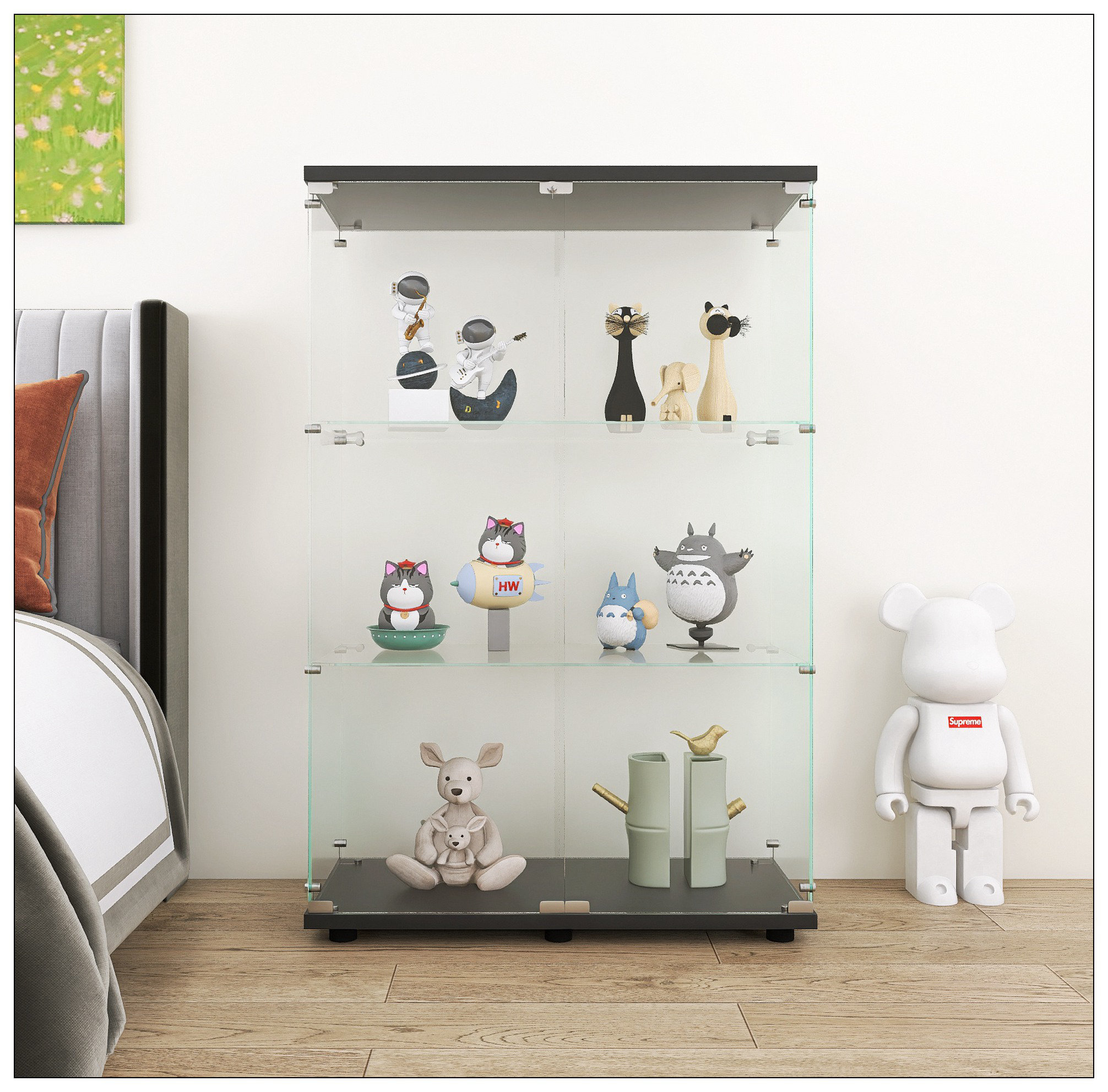 Latitude Run® Calianne Glass Curio Cabinet | Wayfair